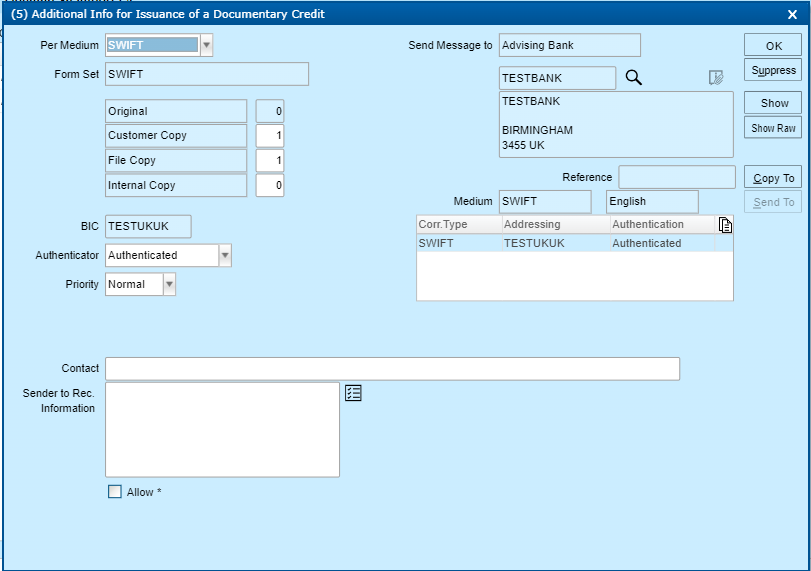 SWIFT Messages - BIC Authentication – DOKA-SaaS Help & Support