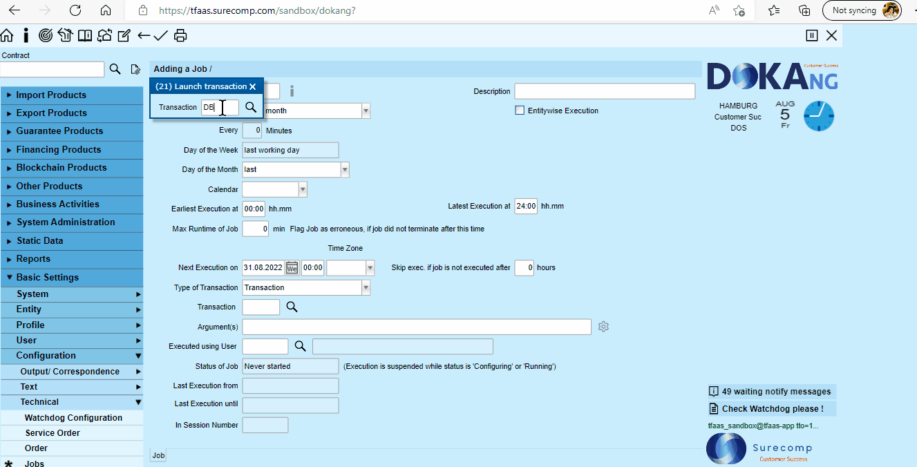 Automatic Execution Of Reports – DOKA-SaaS Help & Support