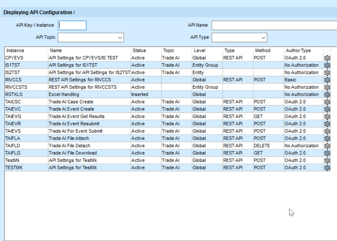Displaying API configuration – DOKA-SaaS Help & Support