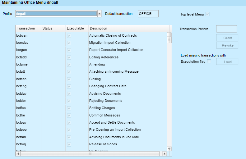 Office Menu: DBIMNU – DOKA-SaaS Help & Support